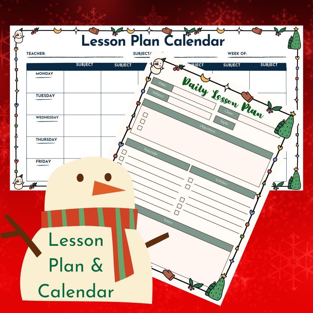 December Lesson Plan & Calendar Bundle | Festive Teacher Planner | 8 ...