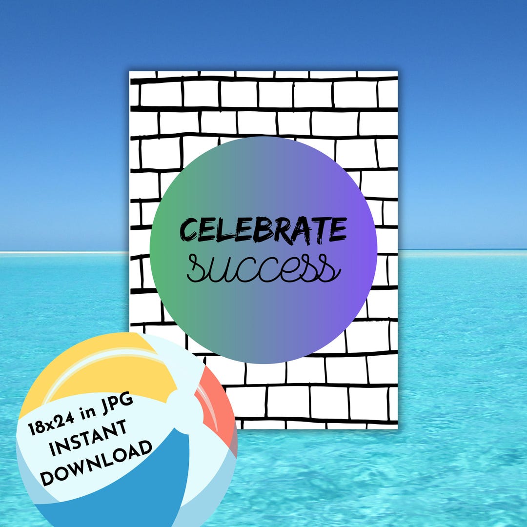 Celebrate Success Motivational Poster | Rainbow Text Classroom Wall Art ...