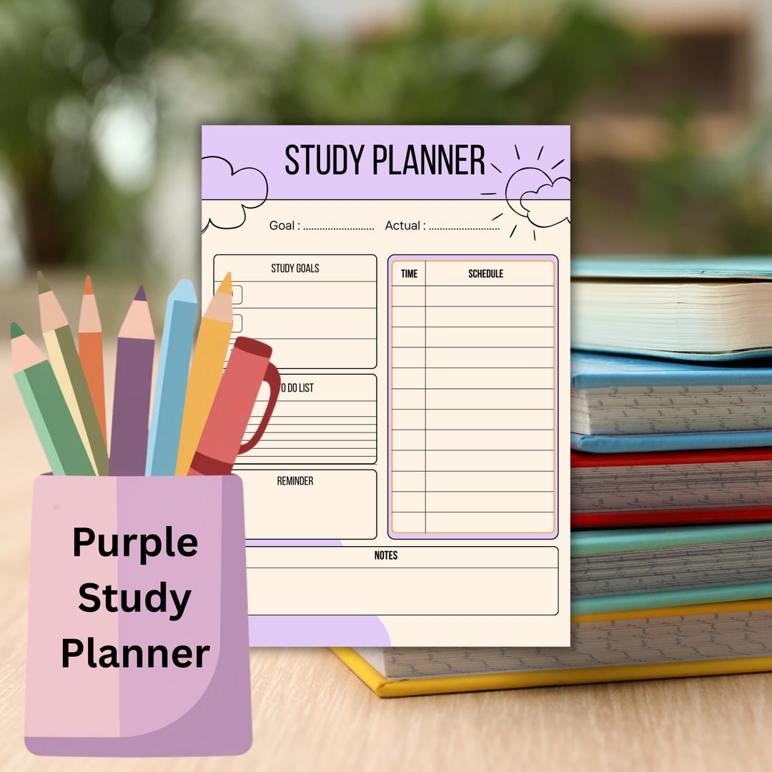 Study Planner Printable PDF | Student Schedule & To-do Planner | Daily ...