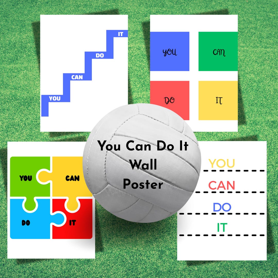 Motivational Primary Colors Poster Set: You Can Do It (digital Download ...