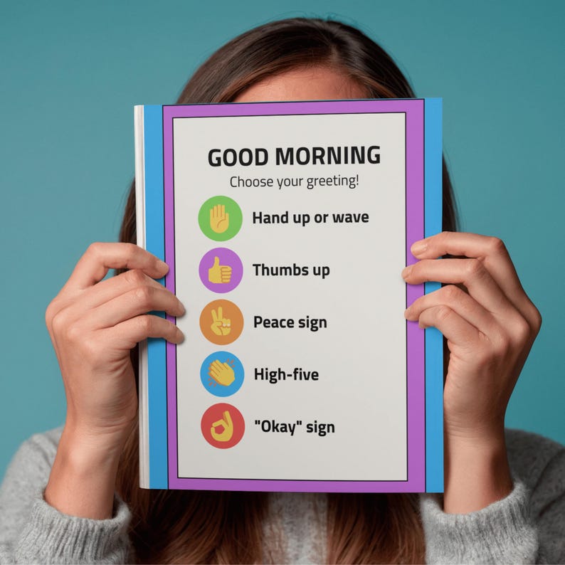 Classroom Greetings Poster (simple Icons Style) | 8.5x11 PDF + 18x24 ...