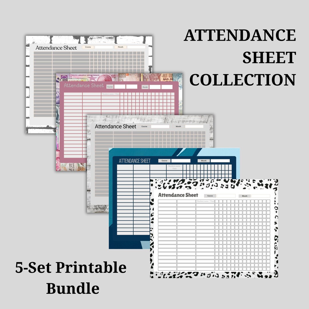 Attendance Sheet Collection | 5 Modern Background Designs | Classroom ...