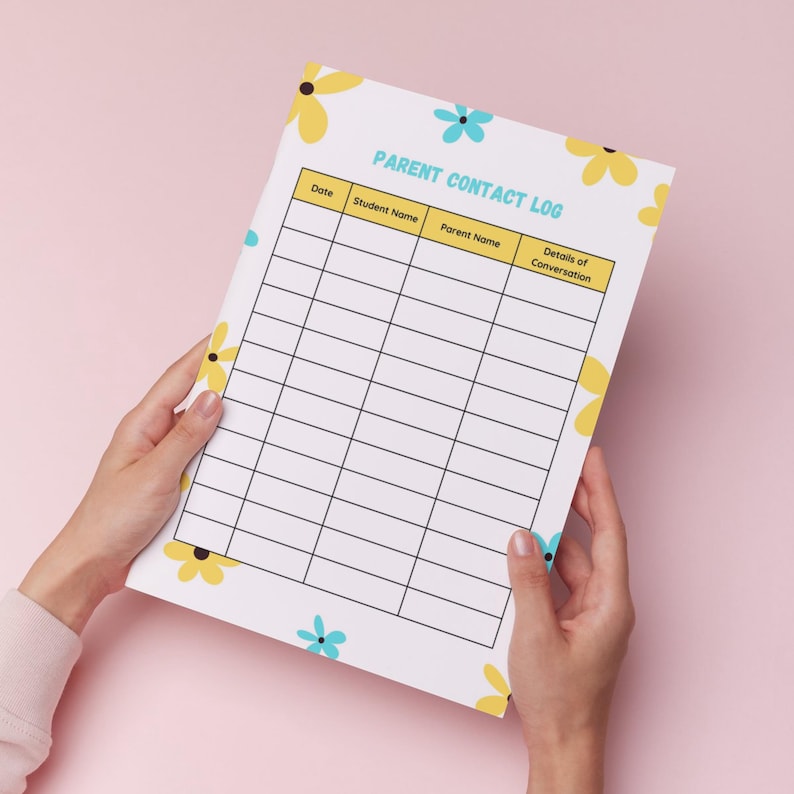 Parent Contact Log: Printable Teacher Communication Tracker (PDF ...