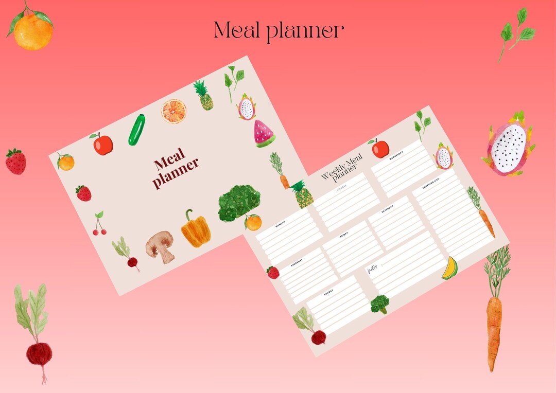 Printable Weekly Meal Planner | Colorful Fruit Design | Healthy Eating ...