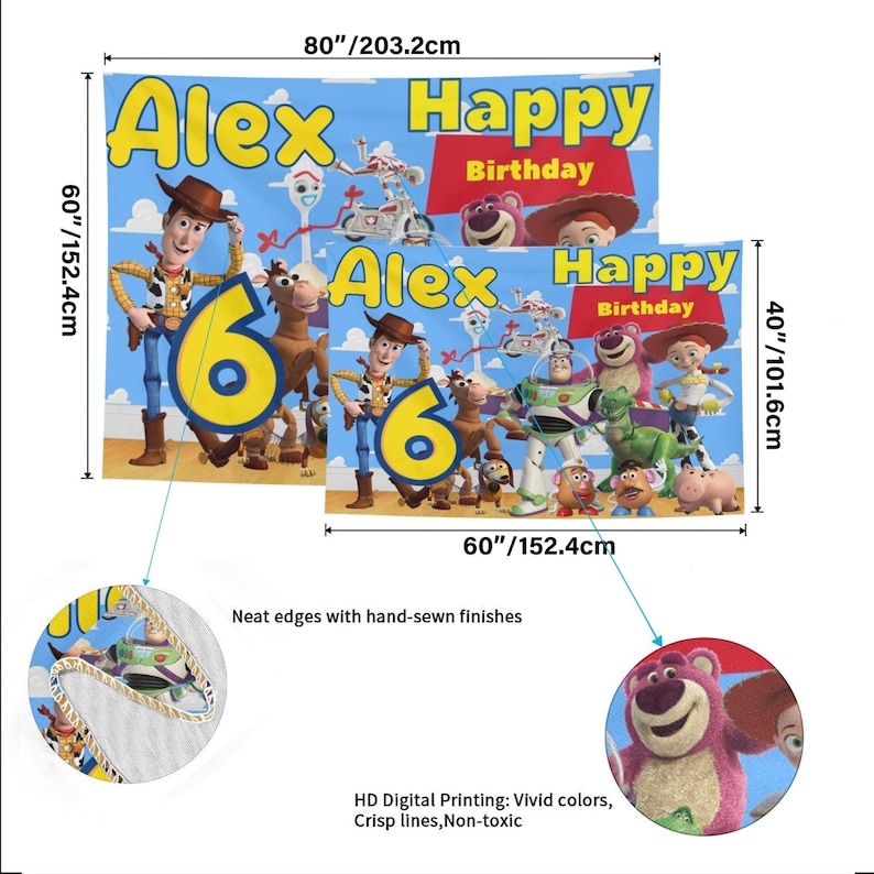 Custom Toy Story Birthday Banner Backdrop: Personalized Party ...