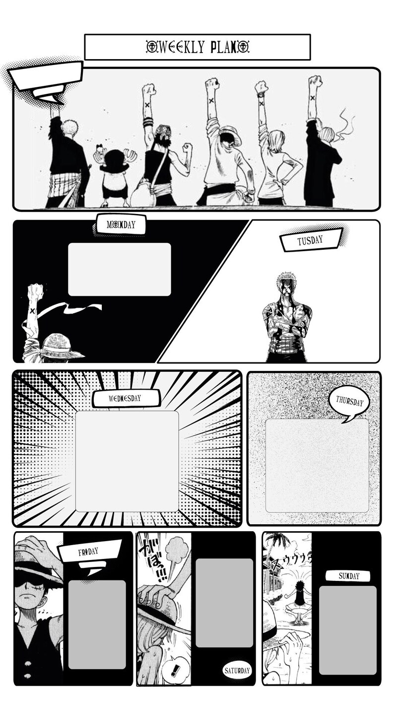 Weekly Planner Manga | Planner Digital | Printable Insert | Anime Style ...