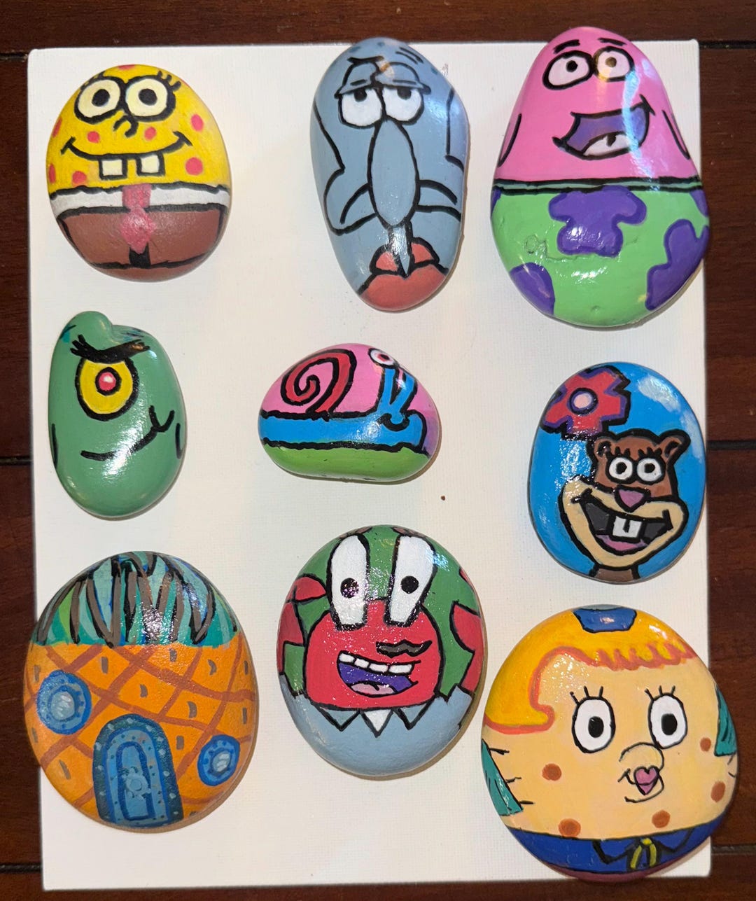 Spongebob, Patrick Star, Mrs. Puff, Mr. Krabs, and Friends Hand Painted ...