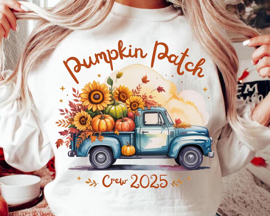 Pumpkin Patch Crew 2025 PNG | Fall Vintage Truck Autumn Pumpkins ...