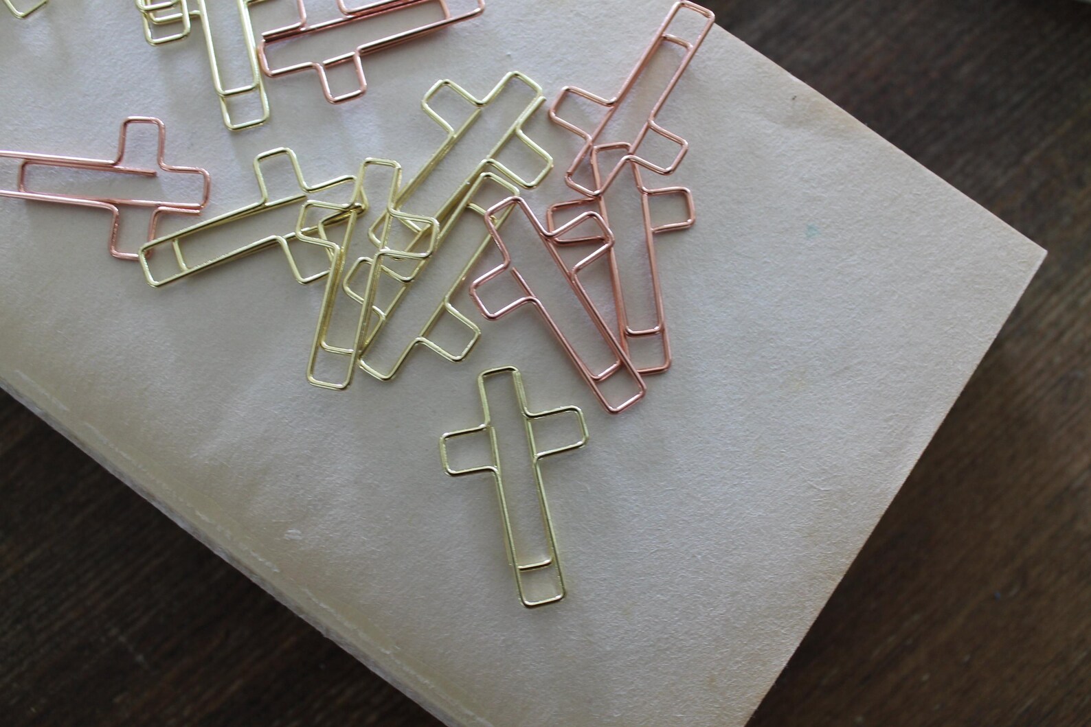 Cross Paperclips: Religious Bookmarks, Planner Clips - Etsy