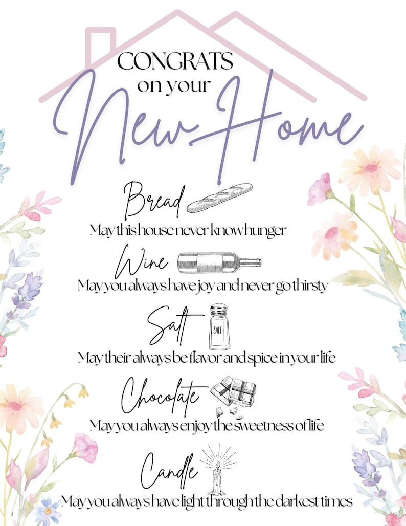 Housewarming Gift Card, New Home Blessing, Congratulations Card, New ...