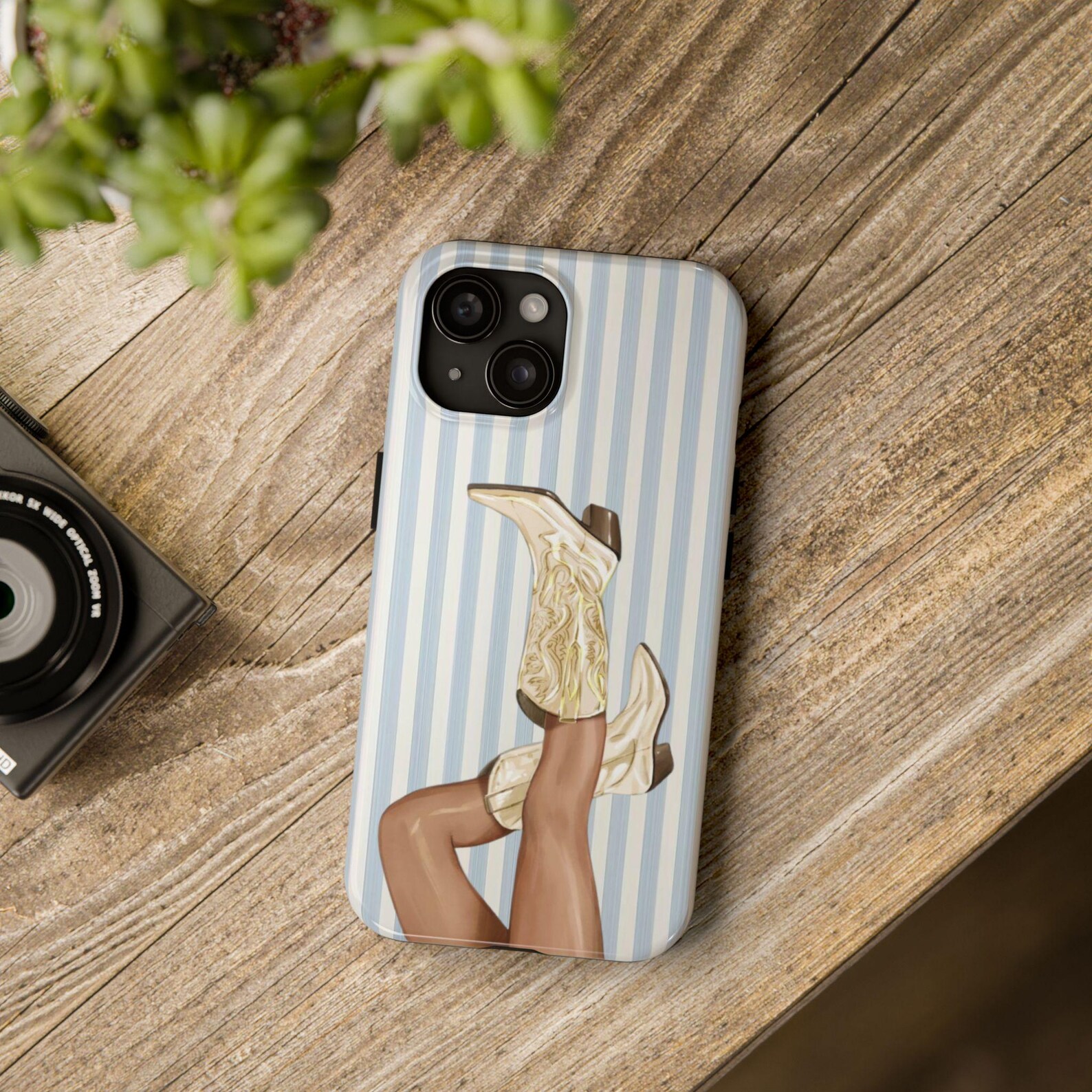 Stylish Phone Case, Cowgirl Inspired Tough Case, Unique Protective Cover, Trendy Mobile ...