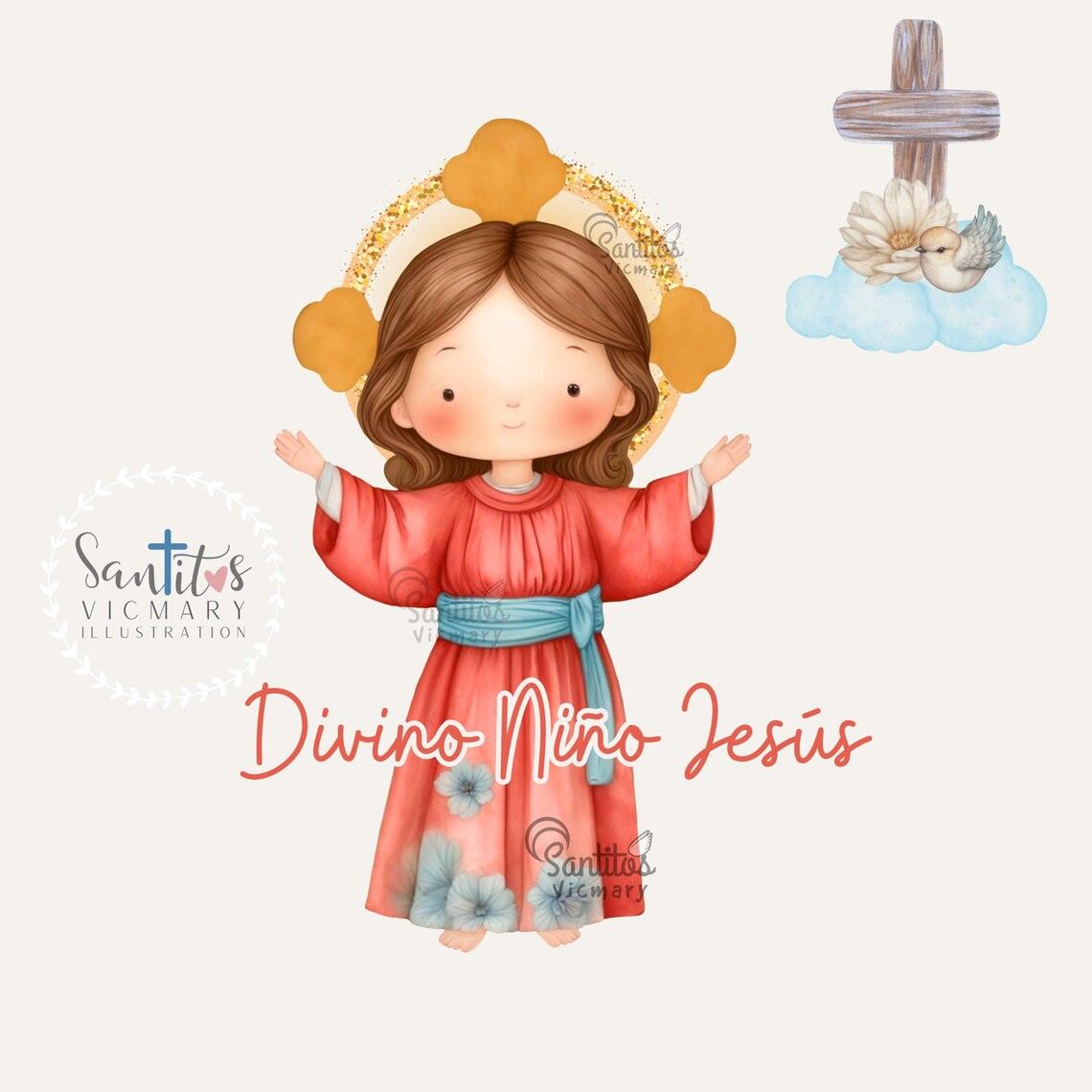 Divino Niño Jesús | Ilustración PNG | Santitos Clipart | Acuarela ...