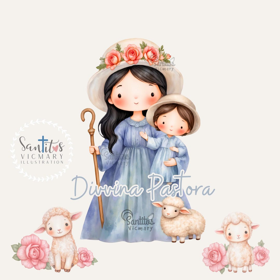 Divina Pastora Clipart | Ilustración Acuarela PNG | Patrona De ...