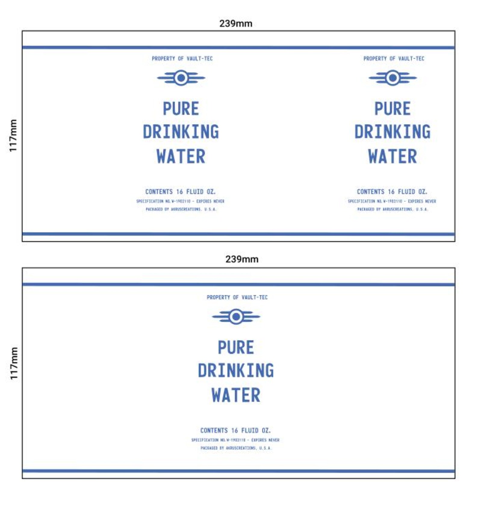 Wasteland Purified Water Canteen Sticker Label From TV Show - Etsy