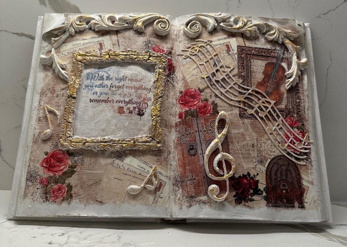 Altered Book Art. “with the Right Music You Either Forget Everything or ...