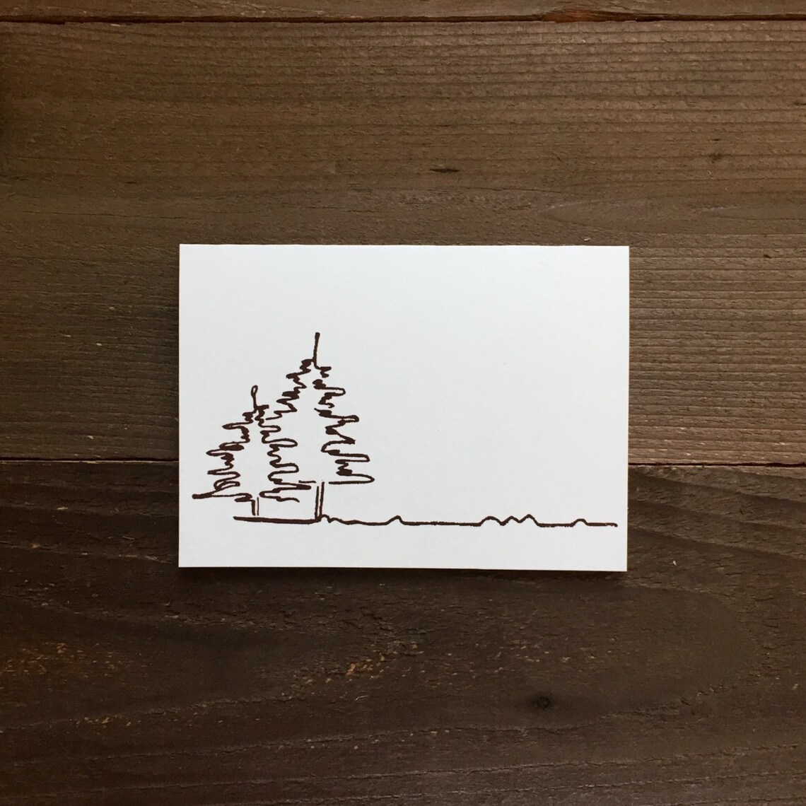Spruce Tree Outline Greeting Card - Etsy