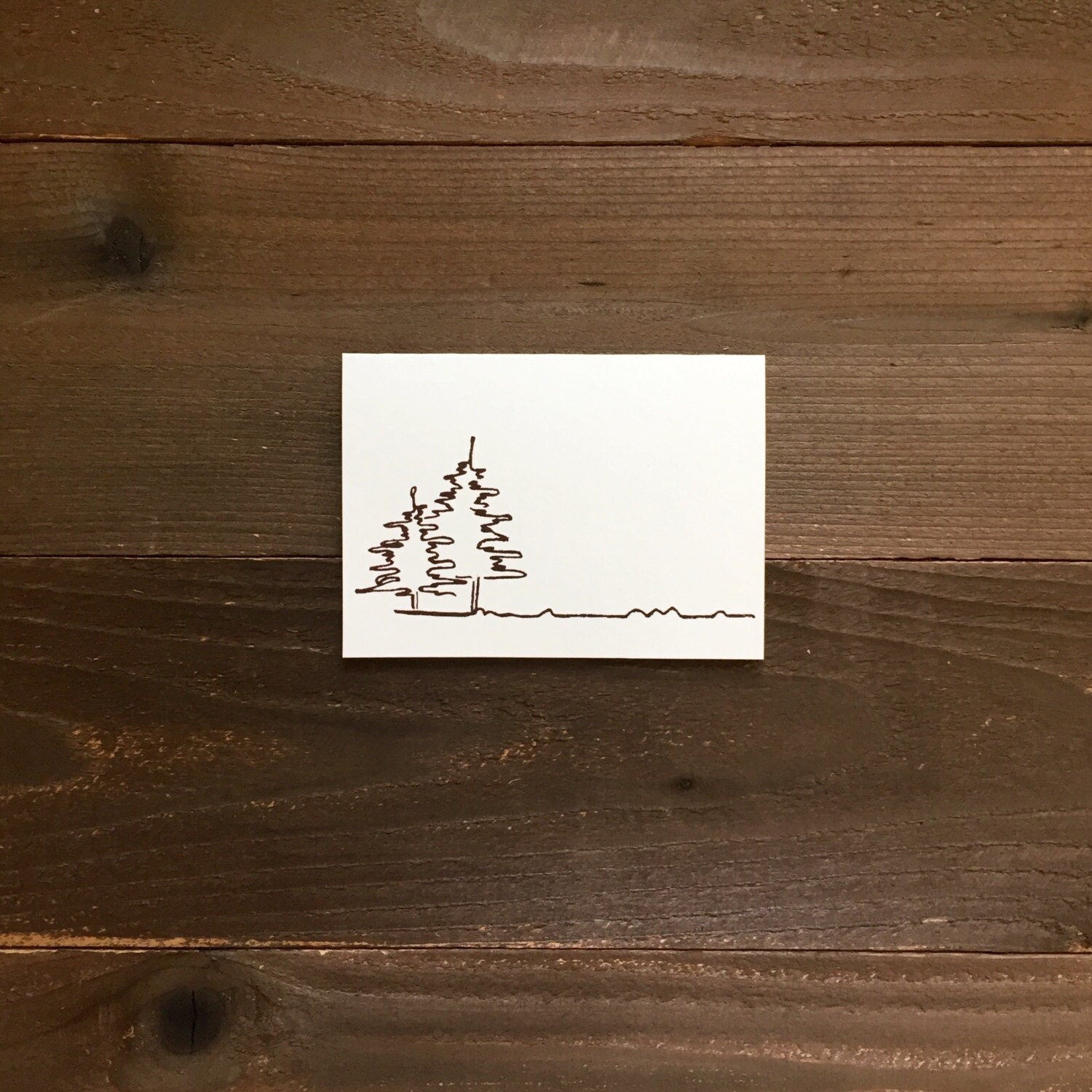 Spruce Tree Outline Greeting Card - Etsy