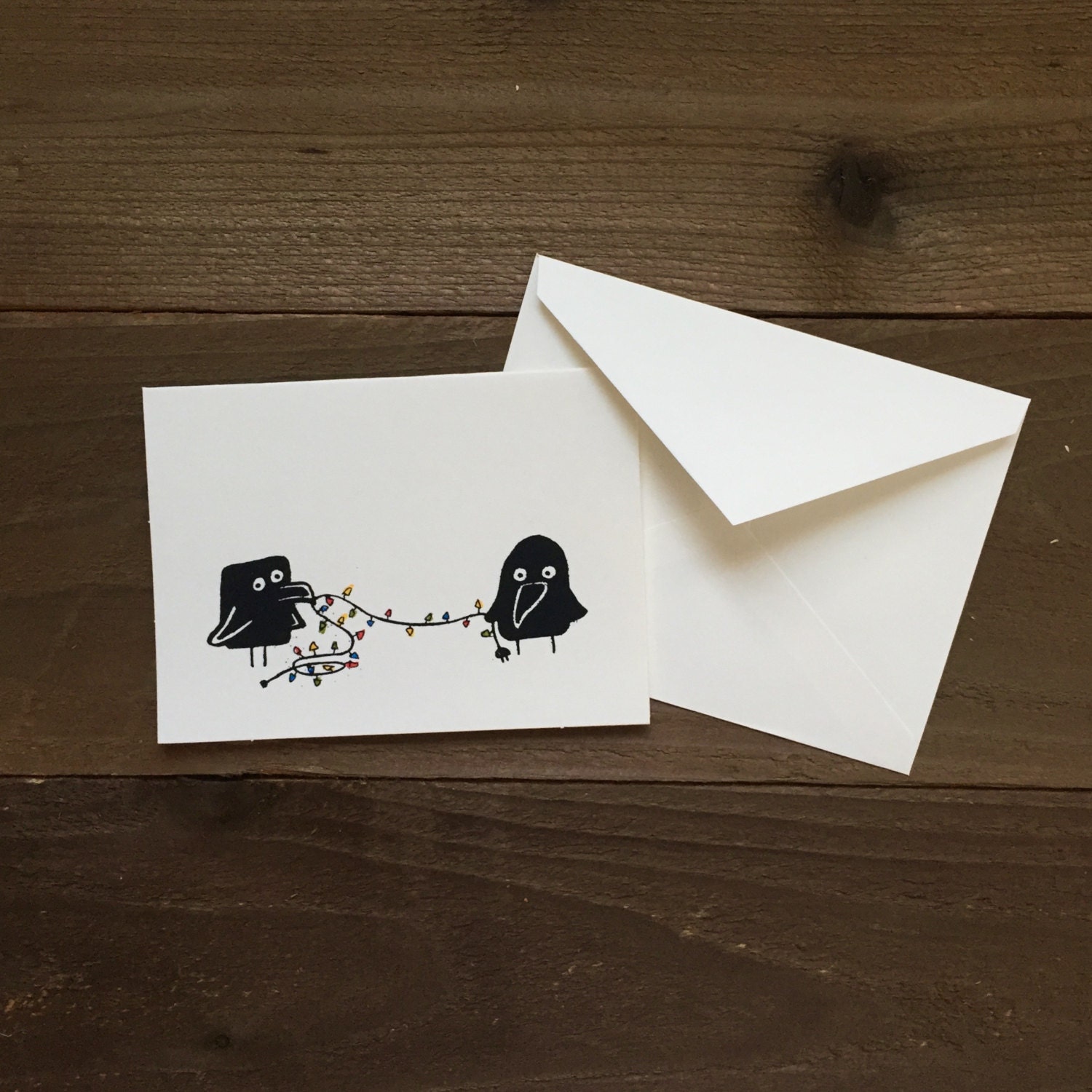 Christmas Ravens Greeting Card - Etsy