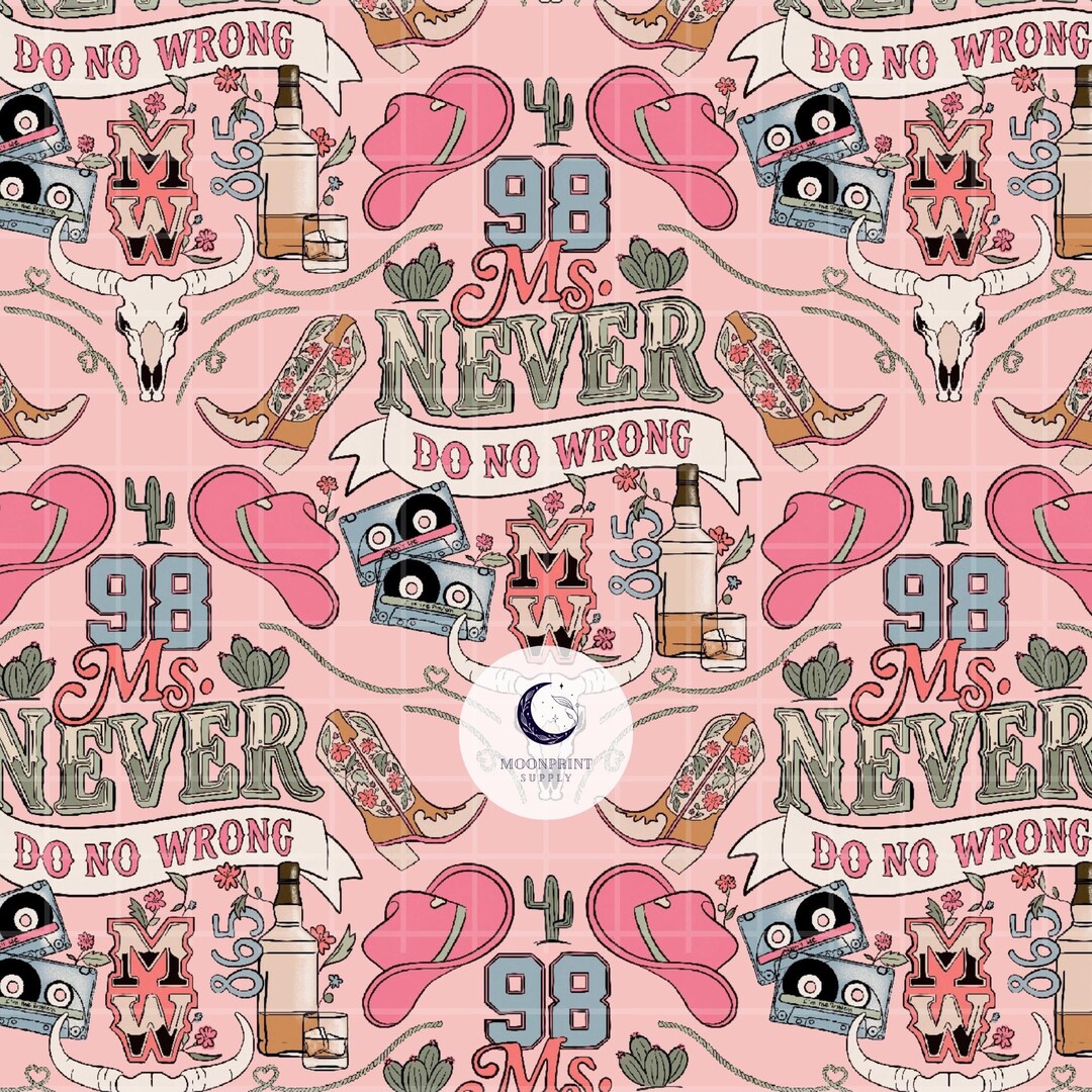 Country Music Morgan Wallen Inspired Seamless Pattern Digital PNG File ...