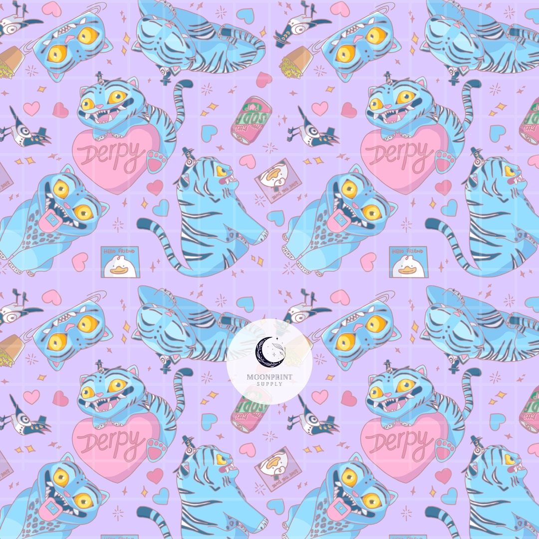 Kpop Demon Hunters Derpy Cat and Sussie Three-eyed Bird Seamless ...