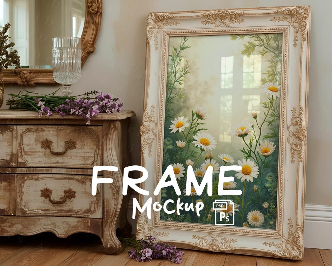 Rustic Provence Interior Frame Mockup PSD, French Country Style Poster ...