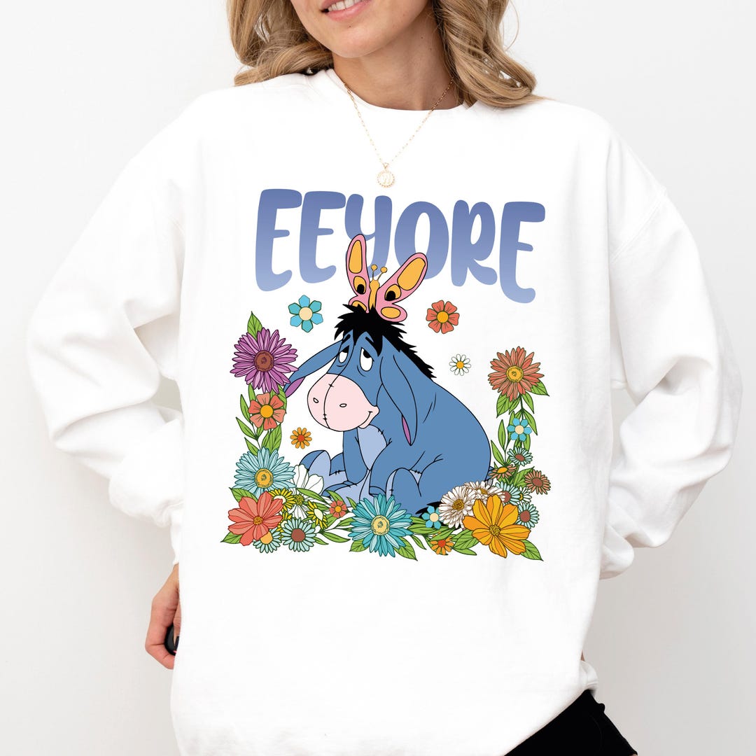 Disney Eeyore Floral Sweatshirt, Retro Eeyore Flower Hoodie, Winnie the ...