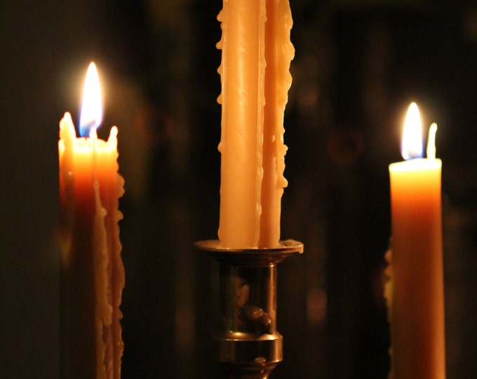 Two Hand-dipped 100% Beeswax Victorian-style Tapers - Etsy