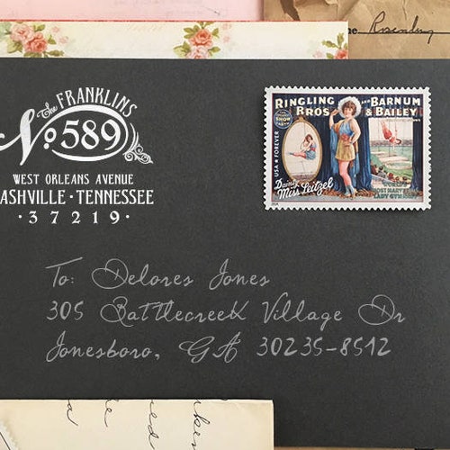 Custom Return Address Stamp Fancy Decorative Address Stamp | Etsy