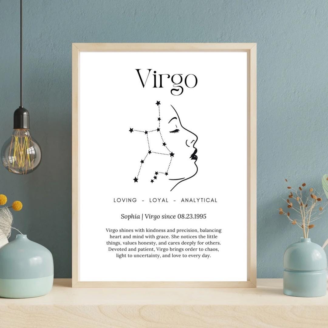 Personalized Virgo Zodiac Print: Custom Astrology Wall Art (digital ...