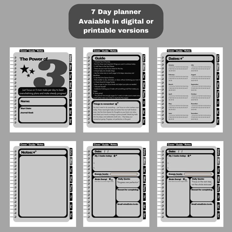 ADHD 3 Task Daily Planner | Printable & Digital Focus Sheet With ...