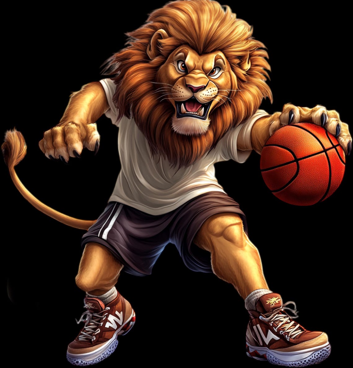 Tiger Basketball Art Print | Funny Animal Illustration (digital ...