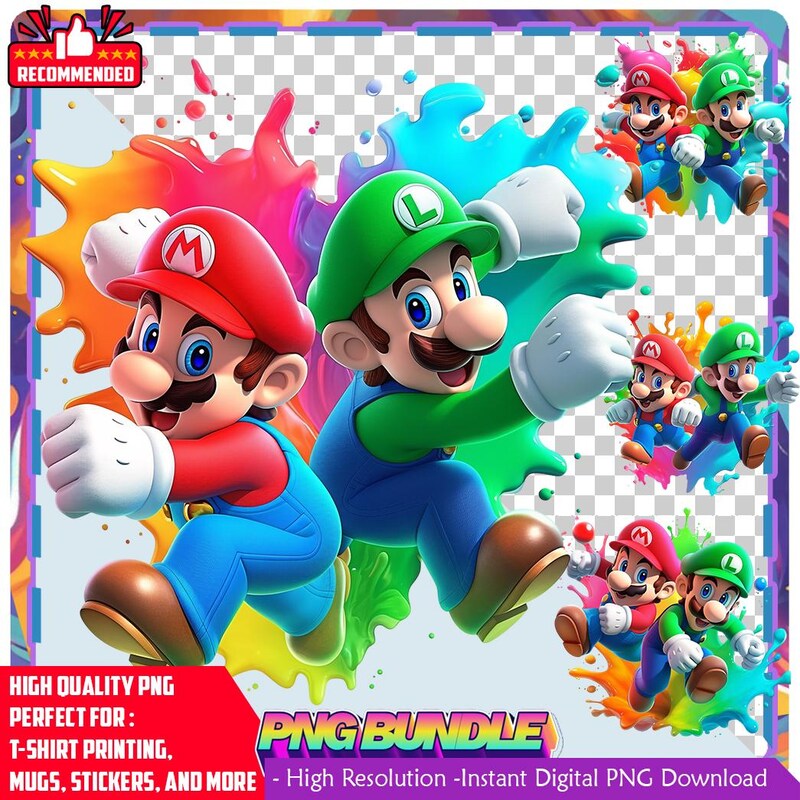 Mario Luigi Watercolour - Etsy