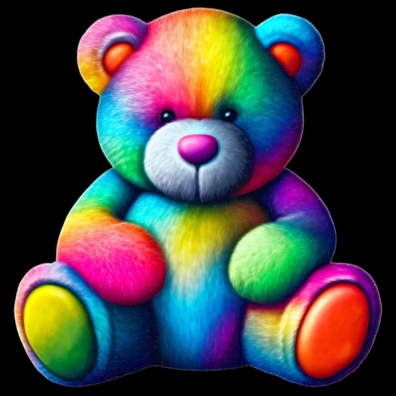 Rainbow Teddy Bear Clipart – Nursery PNG Bundle (digital Download - Etsy