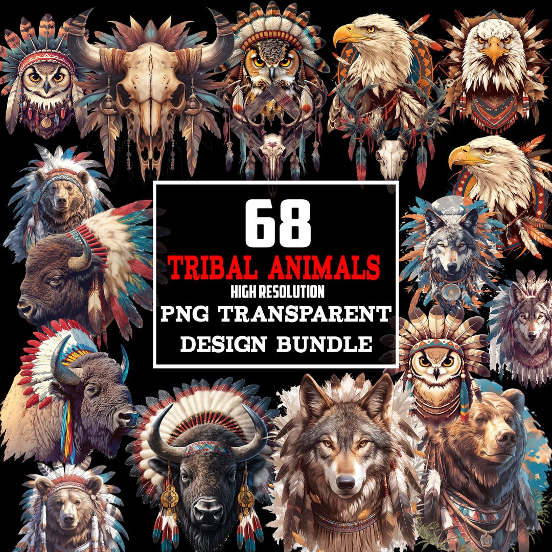 Tribal Animal PNG Bundle: Native American Clipart (digital Download) - Etsy