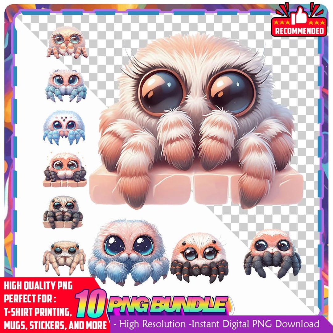 Cute Spider Clipart | Adorable Spider Clipart Bundle | 10 High-quality ...