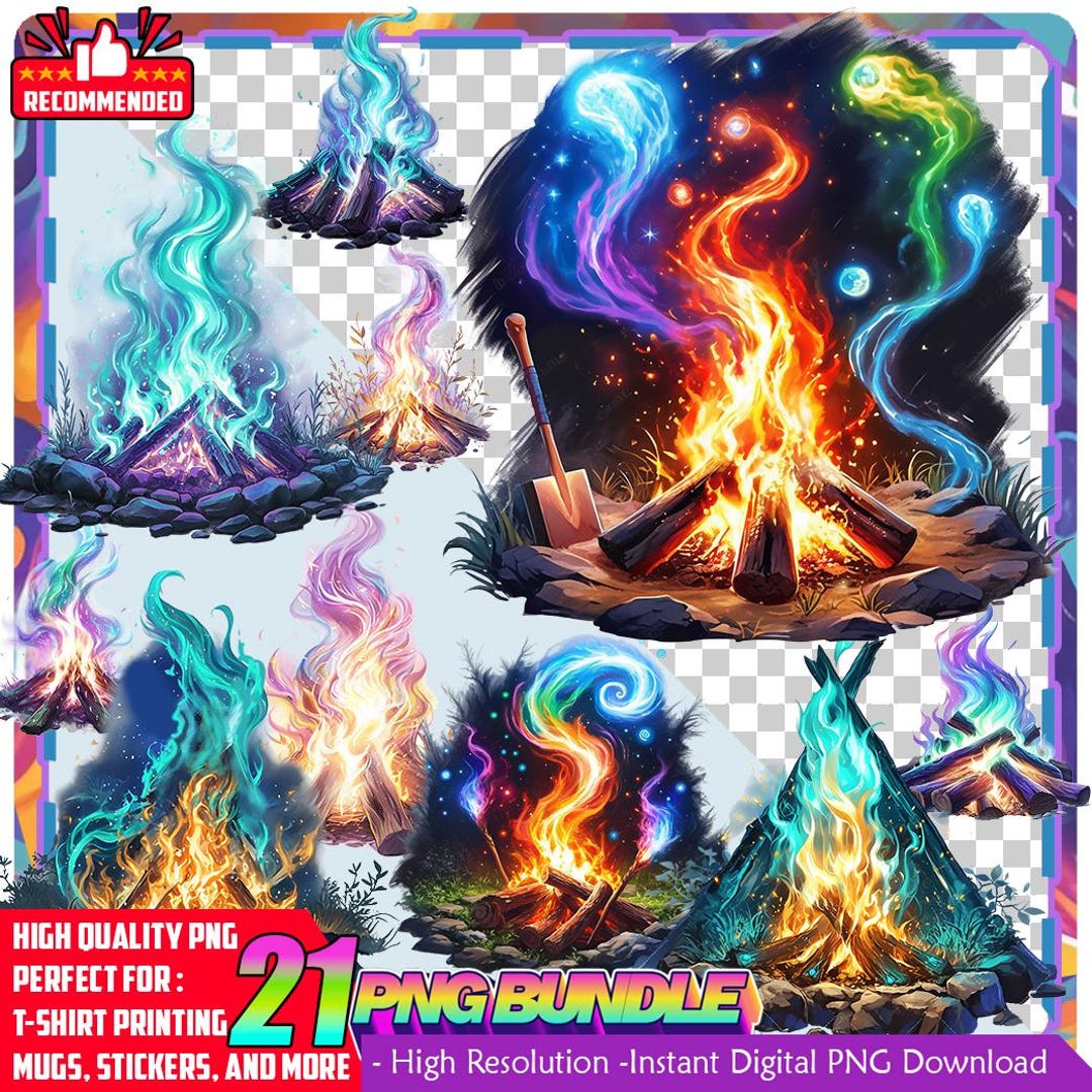 Magic Campfire Clipart Bundle: Enchanting Outdoor Art (digital Download ...