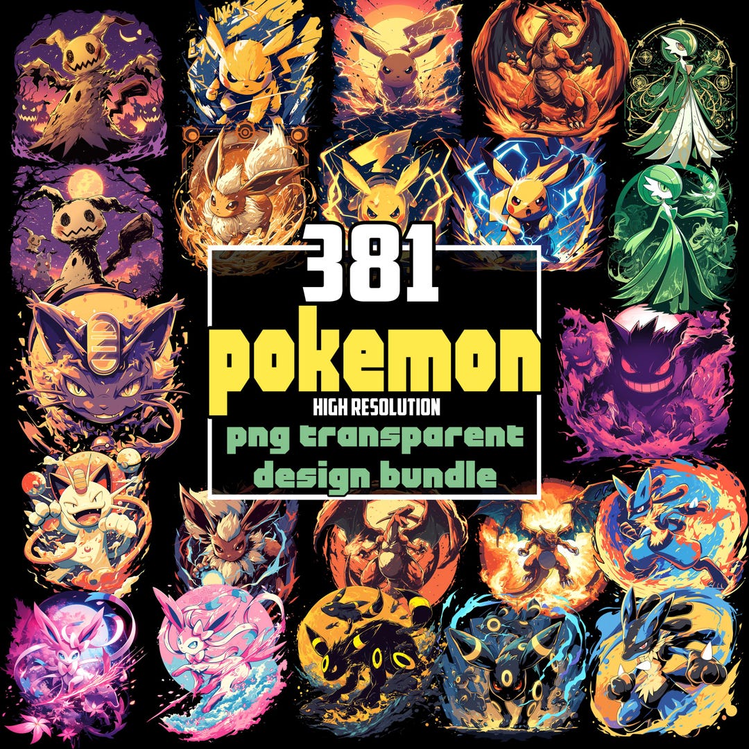 Pokemon PNG Bundle - Etsy
