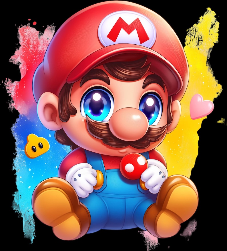 Baby Mario PNG Clipart Bundle: Gaming Character Graphics (digital ...