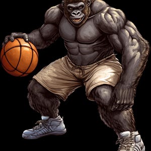 Tiger Basketball Art Print | Funny Animal Illustration (digital ...