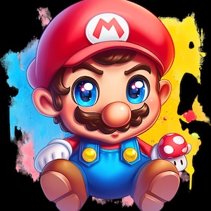 Baby Mario PNG Clipart Bundle: Gaming Character Graphics (digital ...