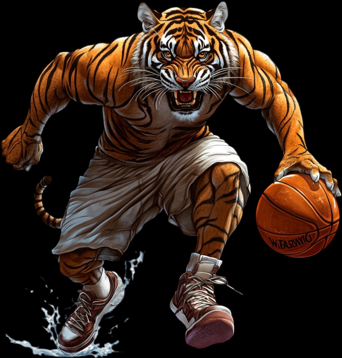 Animal Basketball Illustration | Funny Sports Animal Wall Art | Cute ...