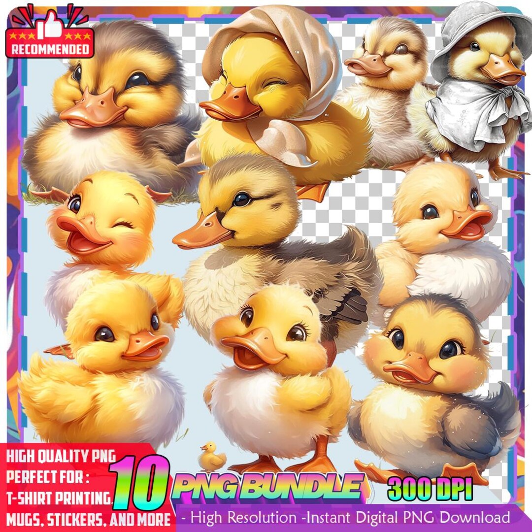 Cute Duck Clipart | Adorable Cute Duck Clipart Bundle | 10 High-quality ...