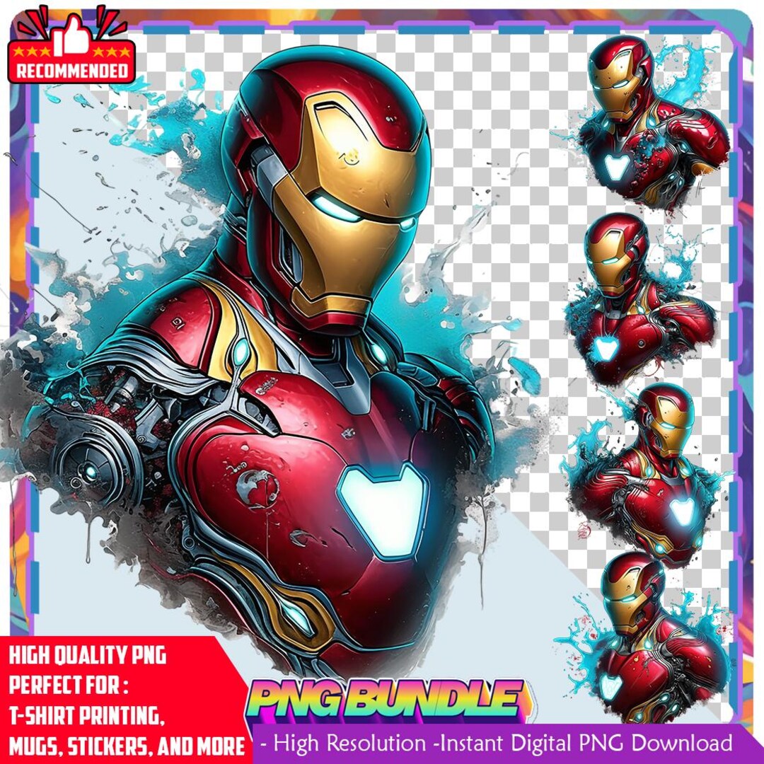 Iron Man Watercolor Splash PNG: Sublimation Clipart (digital Download ...