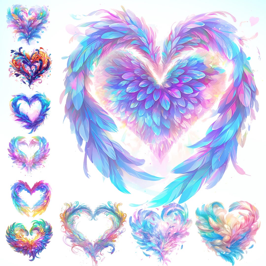 Colorful Heart Clipart Bundle: Vibrant Love Art Designs (digital ...