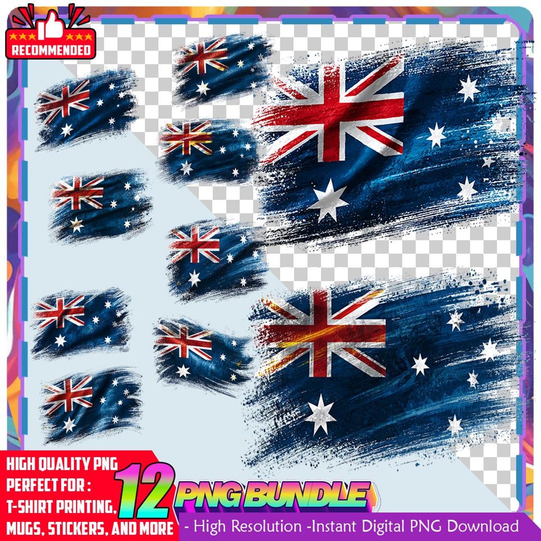 Australian Flag Clipart – PNG SVG Bundle, Aussie Pride (digital ...