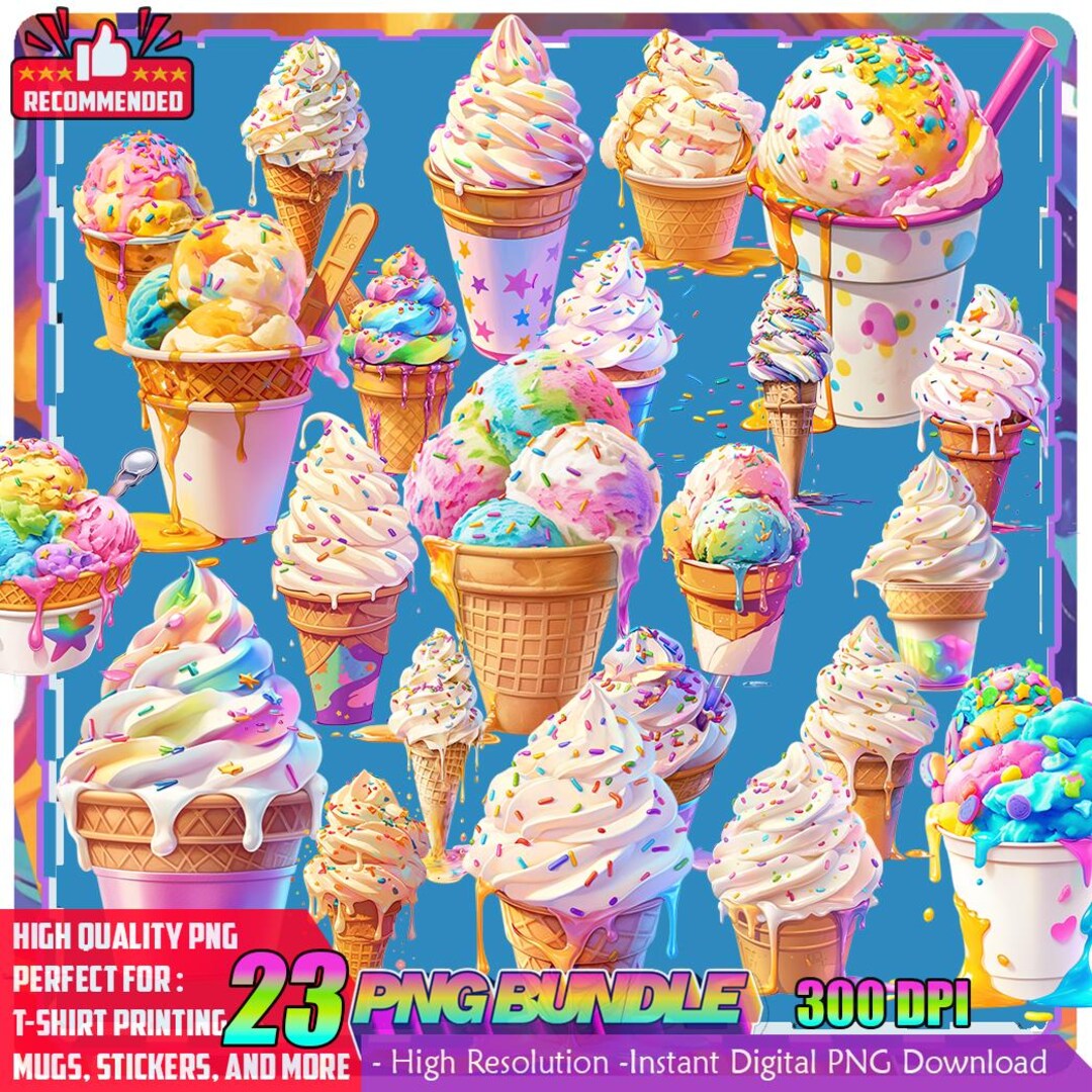 Ice Cream Clipart Bundle: Dessert Art (digital Download) - Etsy