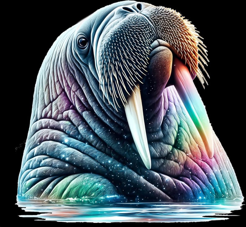 Walrus Clipart Bundle PNG - Watercolor Arctic Animal Illustrations for ...