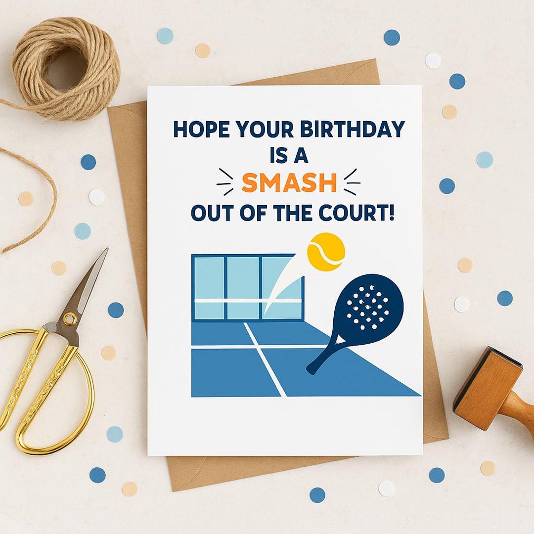 Funny Padel Tennis Birthday Card: Printable Greeting Card (digital ...