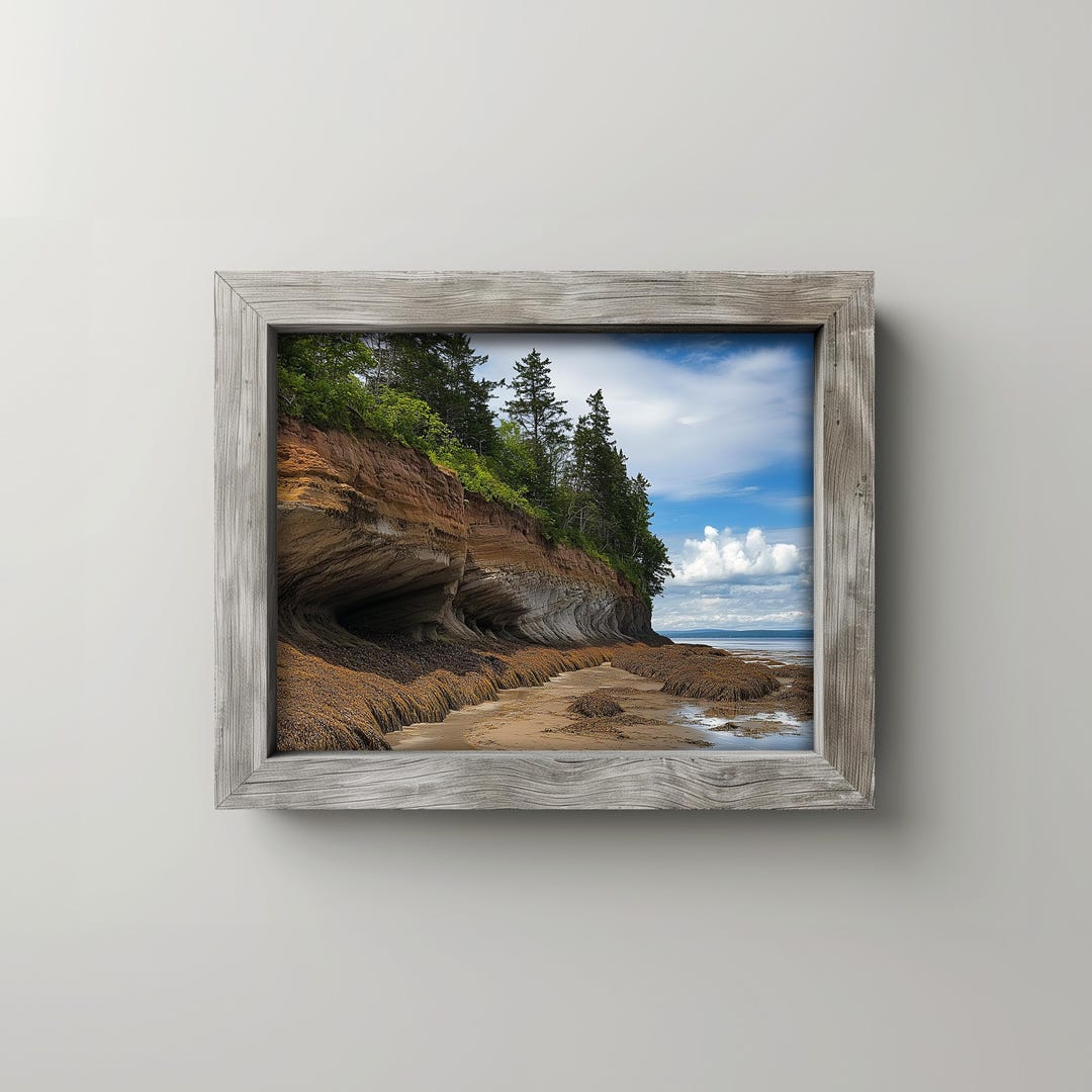Coastal Tidal Rock Formations, Printable Bay of Fundy Landscape Art ...