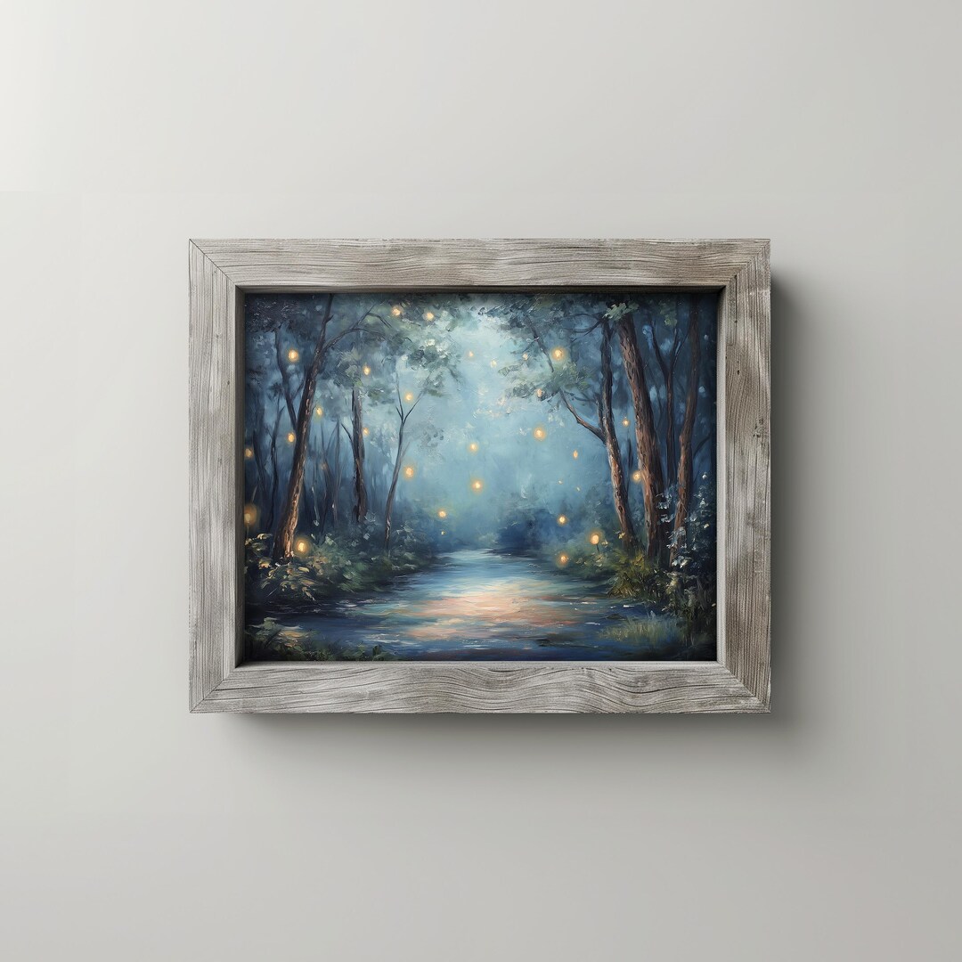 Moody Moonlit Forest Glade Printable - Dreamy Fairytale Scene With ...